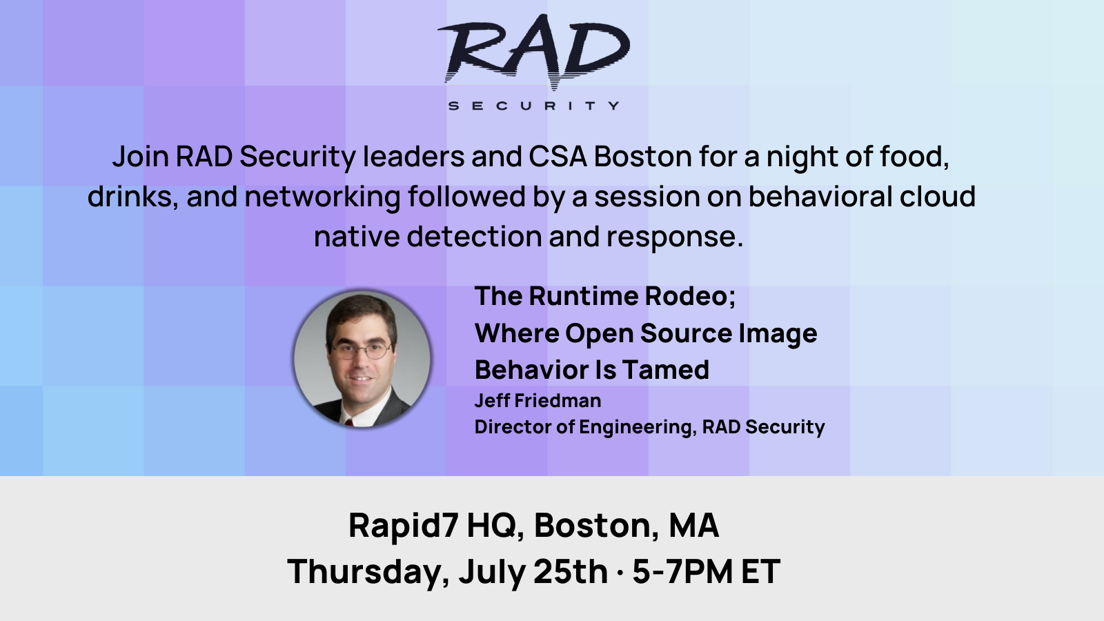 CSA Boston sponsored by RAD Security